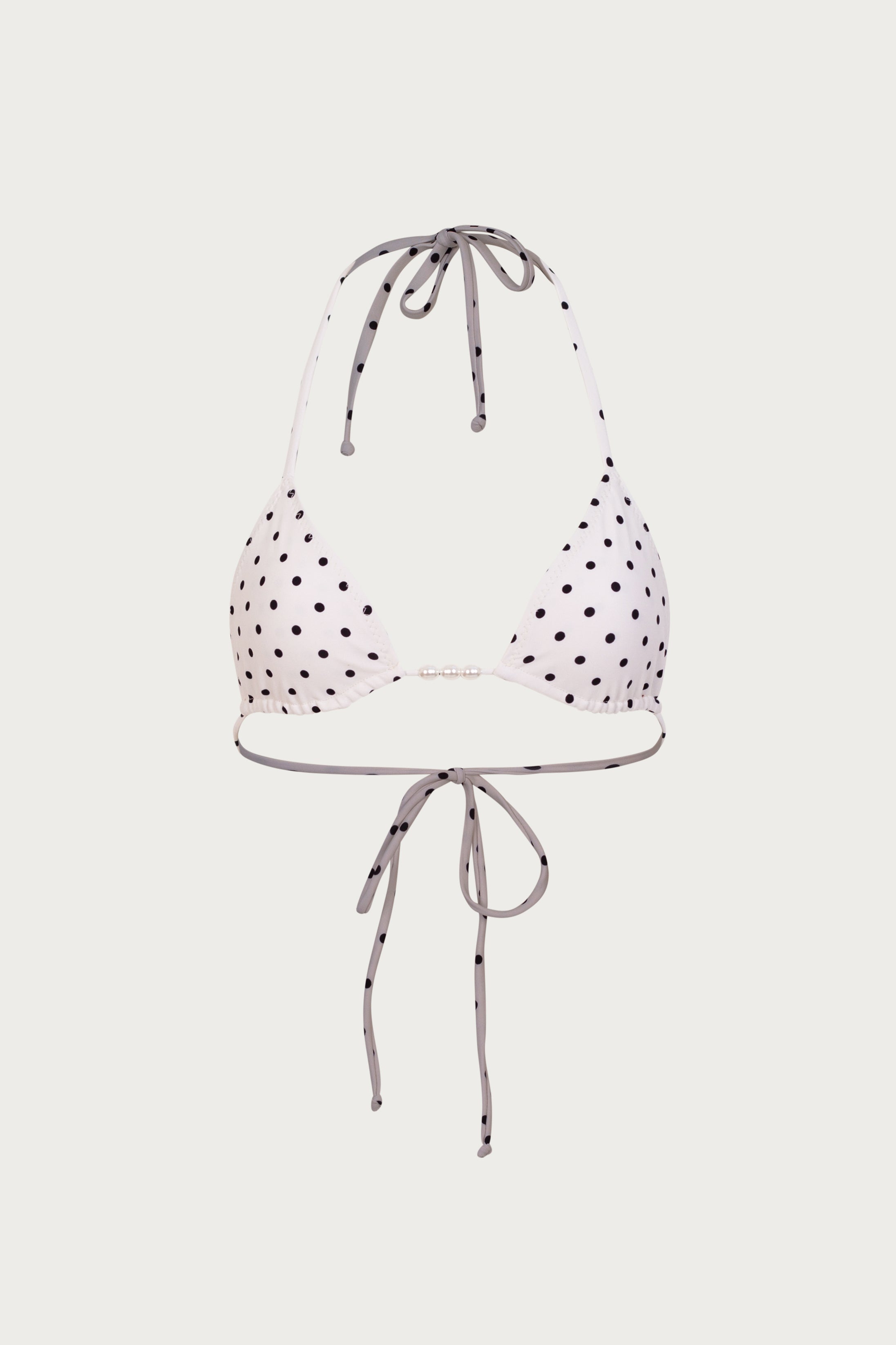 SAME Triangle Top | Cream Black Polka Dot