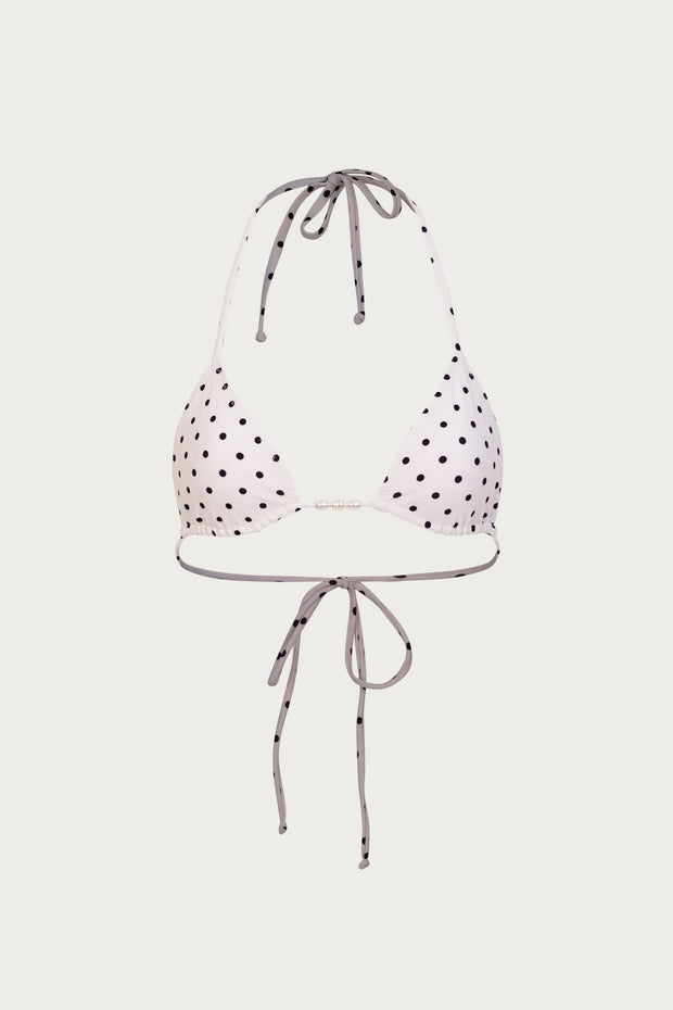 SAME Triangle Top | Cream Black Polka Dot