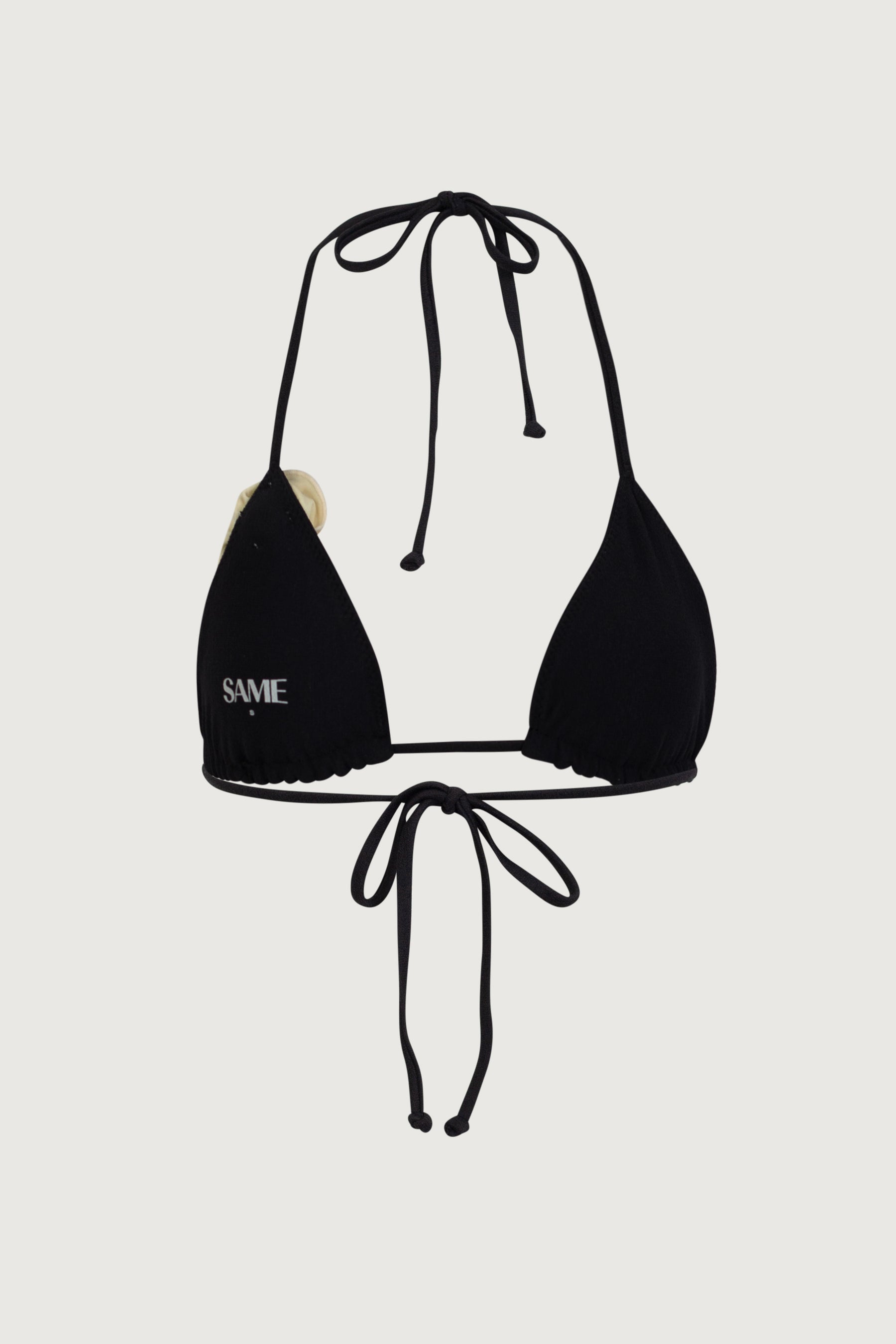 SAME Rose Triangle Top | Faux Suede Black/Cream