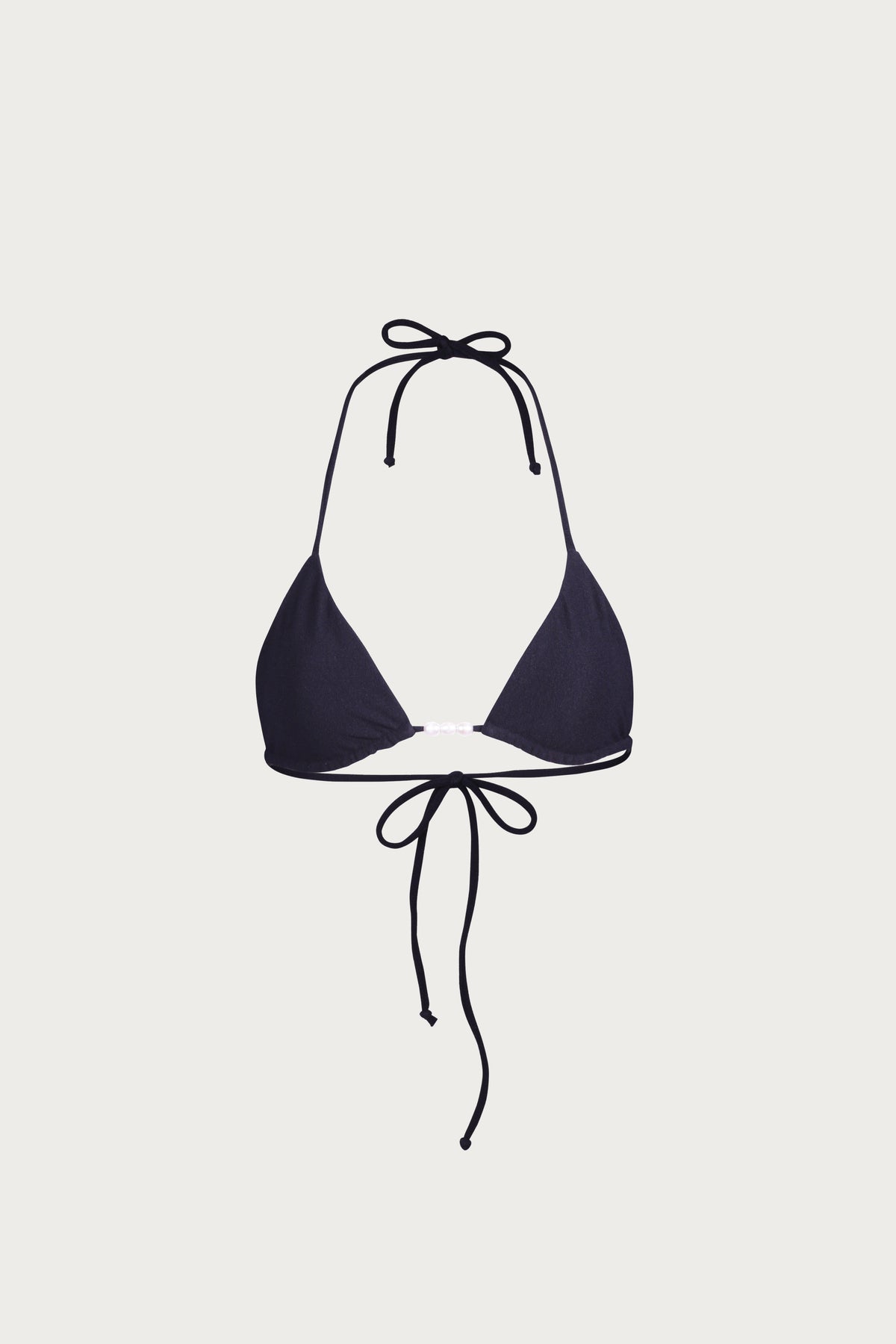 Beaded Triangle Top (Faux Suede Black) – SAME